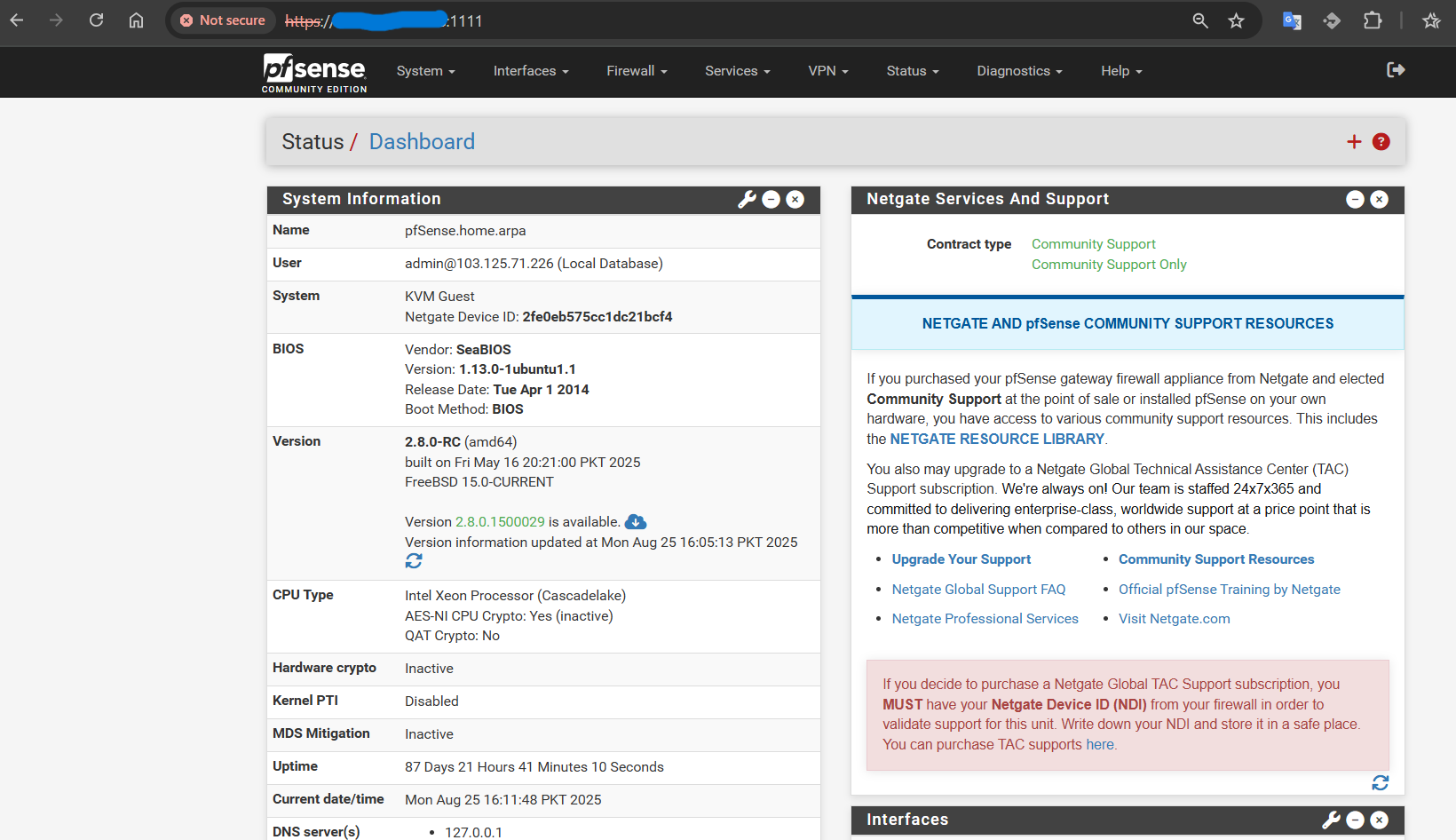 Pfsense Accessibility - QCloud Documentation